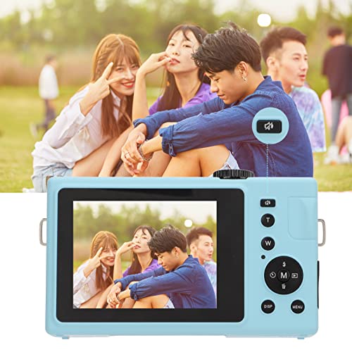 Mirrorless Camera, Micro Single Camera 15 FPS Resolutio 3in LCD Display Monitor 1920x1080 16X Digital Zoom with Sling for Park (Blue)
