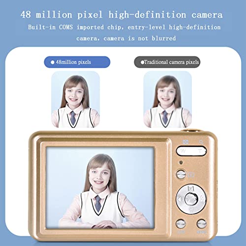 Fiudx Digital Camera 2.7-inch Ultra-high Definition Compact Digital Camera 48million Pixe-l Camera Self Timer Anti-Shake HD Camera Ideal Gift