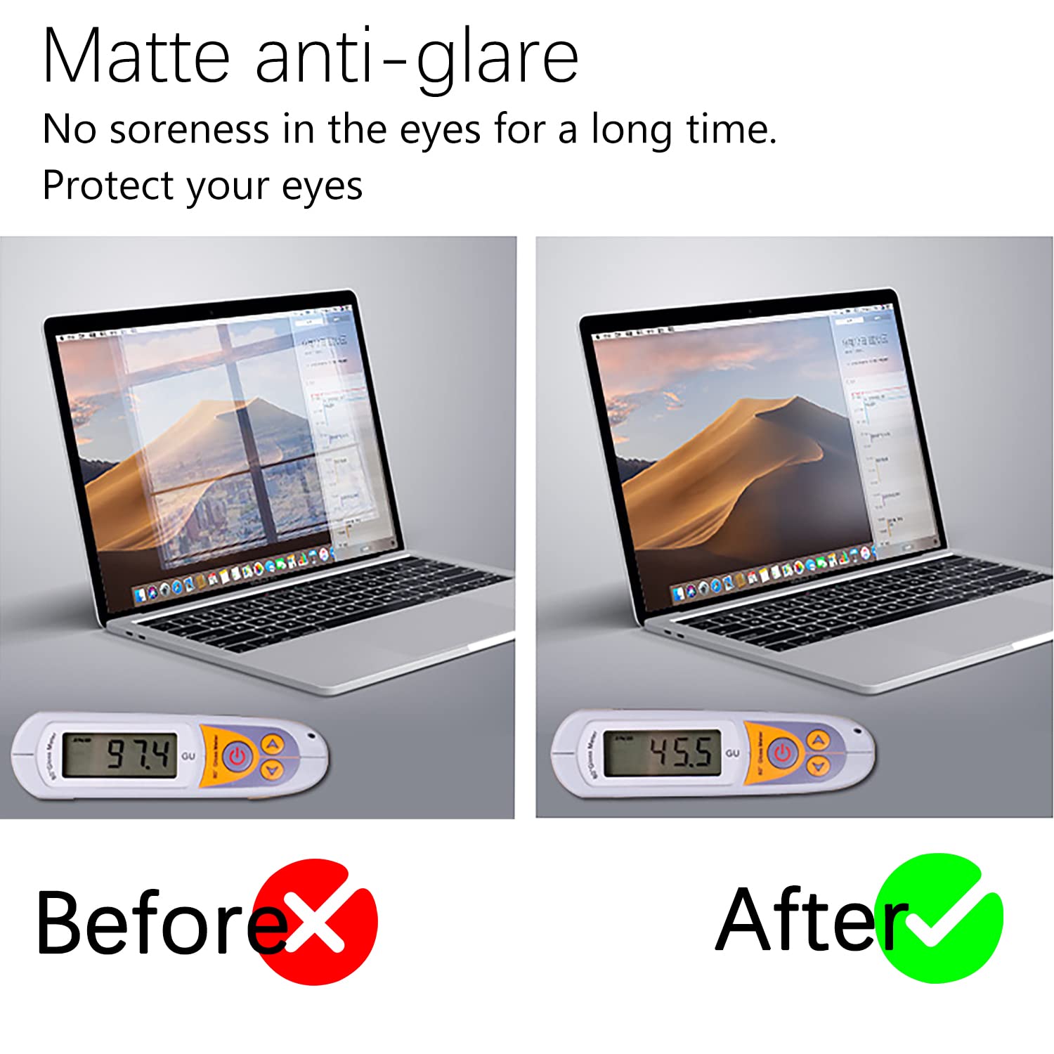 KEANBOLL 2 Pack Anti Glare Screen Protector & KeyBoard Cover for MacBook Air 13.6 Inch M3 M2 Chip, (Model: A3113 A2681),Anti Glare,Anti Fingerprint Filter