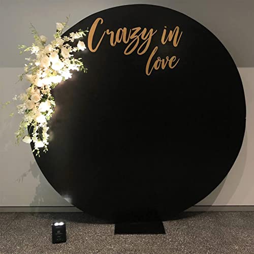 Mocsicka 7.2x7.2ft Round Black Backdrop Polyester Round Cover Photo Backdrops Baby Shower Birthday Party Decorations Banner Photography Background (7.2ft, Black)