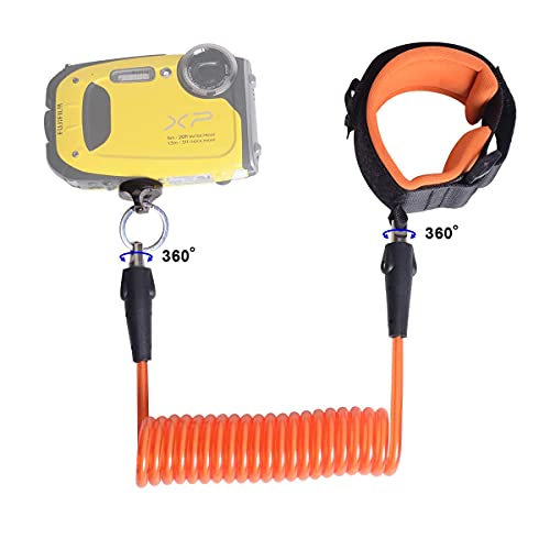 Action Camera Non-Slip Handler Floating Hand Grip Holder Mount + Steel-cored Safety Wrist Strap for GoPro Sony Insta360 Olympus Akaso Underwater Camcorder Diving Surfing Snorkeling Rafting Kayak Scuba