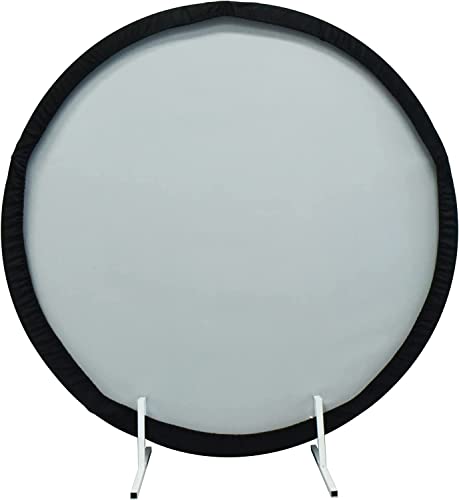 Mocsicka 7.2x7.2ft Round Black Backdrop Polyester Round Cover Photo Backdrops Baby Shower Birthday Party Decorations Banner Photography Background (7.2ft, Black)