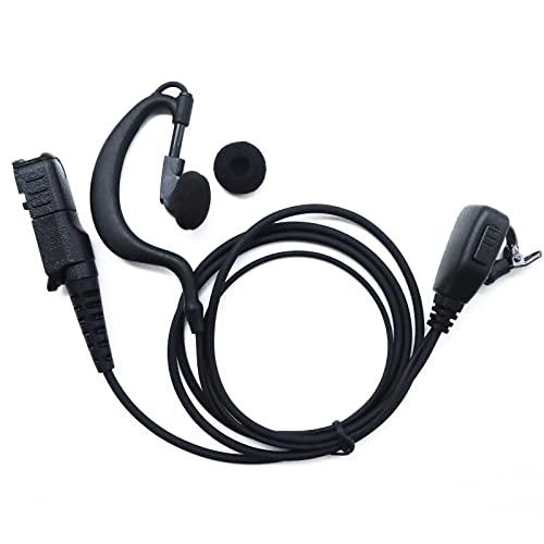 Motorola XPR 3500e Earpiece with Mic/PTT, Compatible with Motorola XPR 3300e 3500 3300 for Walkie Talkie 【G Shape】 Headset for Two Way Radio Law Enforcement
