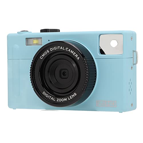 Digital Camera, 1080P Full HD Mini Video Camera 16X Digital Zoom Vlogging Camera Rechargeable with Lanyard and USB Cable for Kids Adults(Blue)