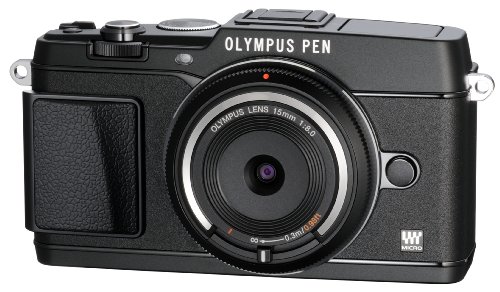 Olympus E-P5 16.1MP Mirrorless Digital Camera with 3-Inch LCD- 15mm body cap lens BCL-1580 set (Black) - International Version (No Warranty)
