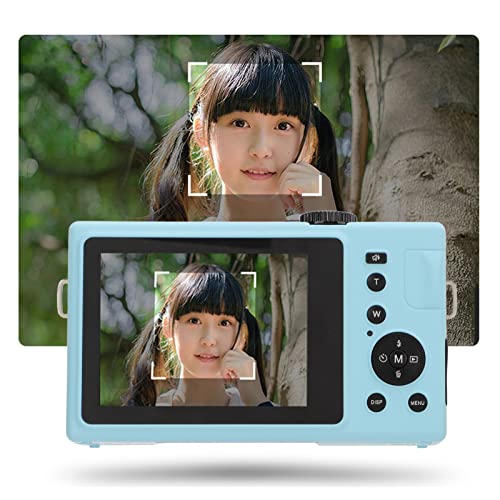 Digital Camera, 1080P Full HD Mini Video Camera 16X Digital Zoom Vlogging Camera Rechargeable with Lanyard and USB Cable for Kids Adults(Blue)