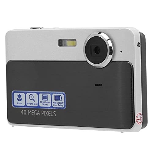 Digital Cameras for Photography, 40MP Vlogging Camera 16X Digital Zoom, Compact Pocket Camera with 2.4 Inch IPS Screen, Portable Camera for Teens Students Seniors (Black)