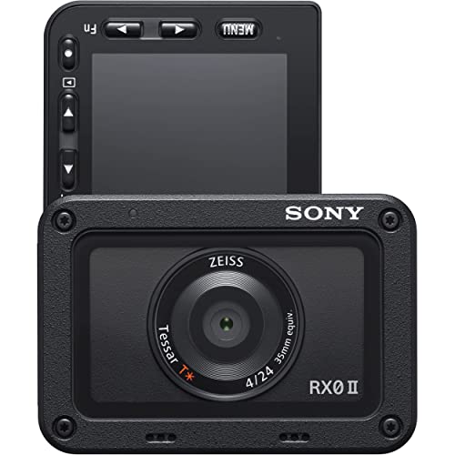 Sony Cyber-Shot DSC-RX0 II Digital Camera + SanDisk 64GB Ultra microSD Memory Card, Portable Mini Metal Camera Dolly, Portable Handheld Monopod/Selfie Stick & More (13pc Bundle)