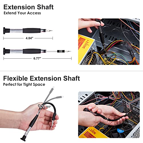 SHARDEN Precision Screwdriver Set 140 in 1 Magnetic Driver Kit Electronic Repair Tool Kit with Portable Bag for iPhone, iPad, PC, Computer, Laptop, MacBook, Tablet, Xbox, Game Console, Watch (Grey)
