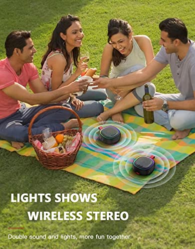 Updated Shower Speaker, IPX7 Waterproof Portable Bluetooth Speakers with Stereo Pairing, Wireless for Bike Kayak Pool Beach Outdoor