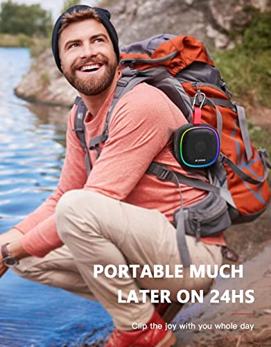 Updated Shower Speaker, IPX7 Waterproof Portable Bluetooth Speakers with Stereo Pairing, Wireless for Bike Kayak Pool Beach Outdoor