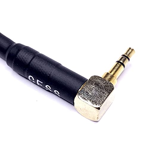 CNCESS CESS-068 Short Audiophile Audio Cable 3.5mm TRS Right Angle Male to Male, 6 Inches