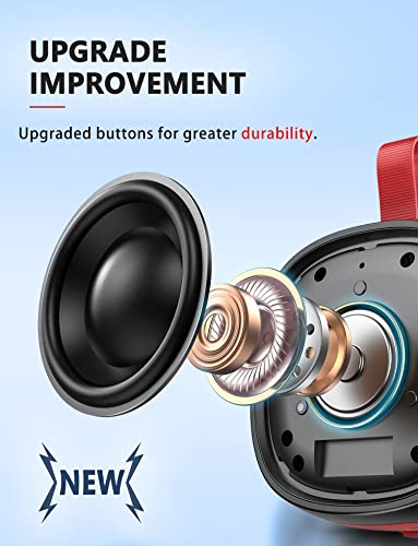 Updated Shower Speaker, IPX7 Waterproof Portable Bluetooth Speakers with Stereo Pairing, Wireless for Bike Kayak Pool Beach Outdoor