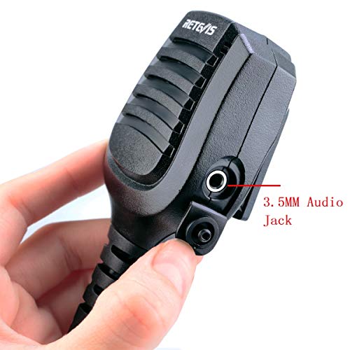 Retevis 2 Pin Walkie Talkie Speaker Microphone with 3.5MM Jack Compatible with Retevis RT22 RT21 RT68 RT19 H-777 RT15 RT22S RT86 RT18 RB18 RT27 RT5R RT1 Baofeng UV-5R BF-F8HP 2 Way Radio(2 Pack)