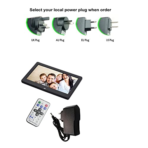 10 Inch Screen LED Backlight HD 1024 * 600 Digital Photo Frame Electronic Album Picture Music Movie Full Function Good Gift (Color : White 8GB, Size : EU Plug)