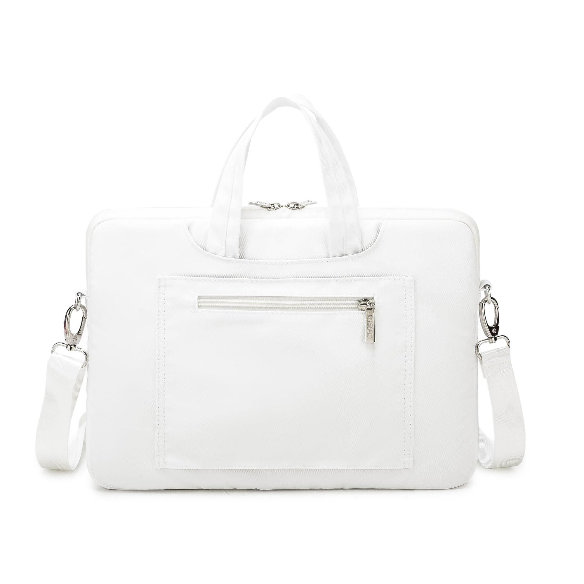 Kinmac White Embroider 360° Protective Laptop Shoulder Messenger Sleeve Briefcase case Bag For MacBook Pro/Air 13 inch,iPad Pro 12,MacBook 14 inch and 13 inch-14 inch Screen Laptop