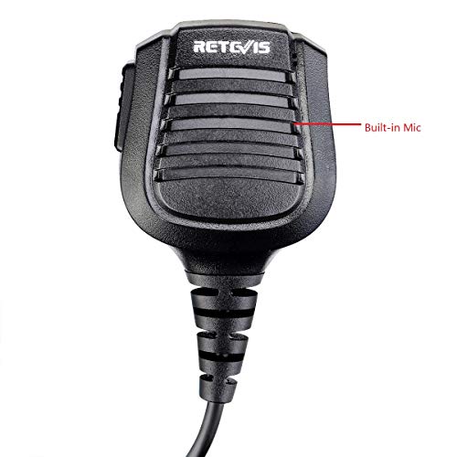 Retevis 2 Pin Walkie Talkie Speaker Microphone with 3.5MM Jack Compatible with Retevis RT22 RT21 RT68 RT19 H-777 RT15 RT22S RT86 RT18 RB18 RT27 RT5R RT1 Baofeng UV-5R BF-F8HP 2 Way Radio(2 Pack)