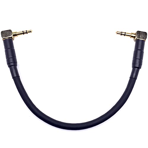 CNCESS CESS-068 Short Audiophile Audio Cable 3.5mm TRS Right Angle Male to Male, 6 Inches