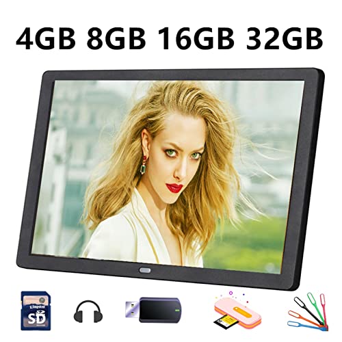 10 Inch Screen LED Backlight HD 1024 * 600 Digital Photo Frame Electronic Album Picture Music Movie Full Function Good Gift (Color : White 8GB, Size : EU Plug)
