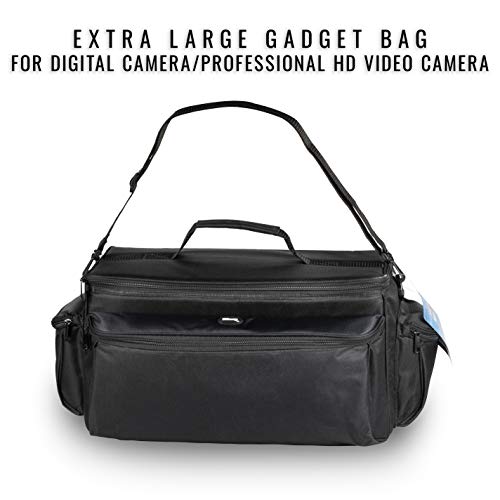 Ultimax’s Extra Large, Water-Resistant Gadget Bag Compatible With Camcorders and Accessories for Panasonic AG-AC160, AC30, AC90A, AC130A, AF100, HVX200, UX90, UX, 180HC-X1000, HC-X1, And More