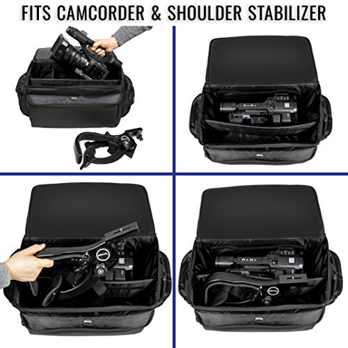 Ultimax’s Extra Large, Water-Resistant Gadget Bag Compatible With Camcorders and Accessories for Panasonic AG-AC160, AC30, AC90A, AC130A, AF100, HVX200, UX90, UX, 180HC-X1000, HC-X1, And More