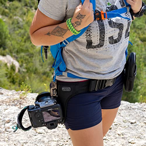 Spider Holster – SpiderPro DSLR Single Camera System v2 for Carrying ONE Professional Camera and Heavy Gear Featuring Belt with Built-In Self-Locking Camera Holster for Secure Quick-Draw Camera Access