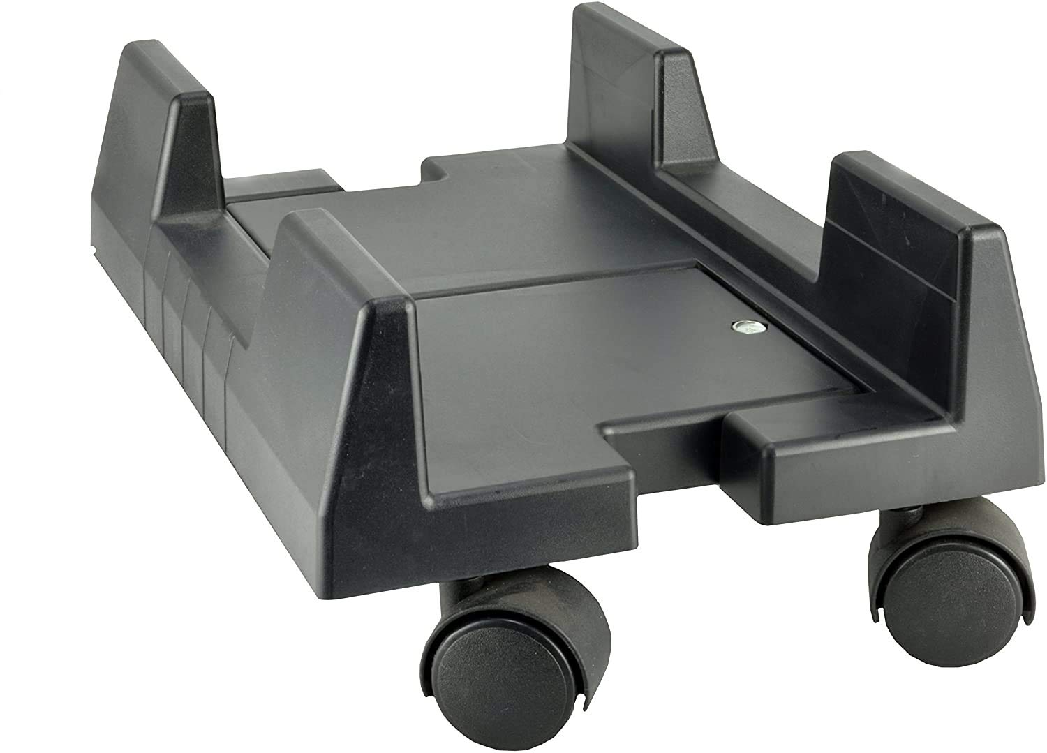 CPU Stand Mobile Desktop Tower Computer Floor Stand Rolling Caster Wheels Adjustable Width Universal PC Computer Holder Cart with 4 Caster Wheels (Black-B)