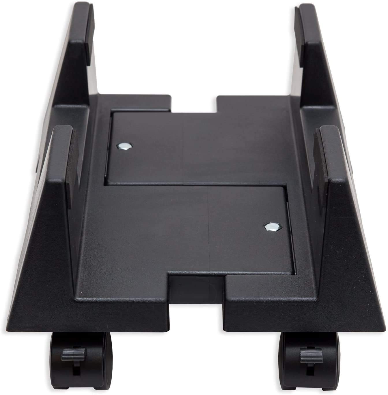 CPU Stand Mobile Desktop Tower Computer Floor Stand Rolling Caster Wheels Adjustable Width Universal PC Computer Holder Cart with 4 Caster Wheels (Black-B)