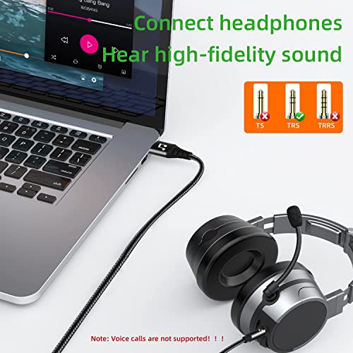 BOIOT 10 FT USB to 3.5mm TRS Audio Jack Adapter,USB Male to 3.5mm Male AUX Stereo Audio Cord,Compatibility with Laptop, Speaker, Windows,Not Applicable to Charging and MP3, Car, TV USB Ports (10FT)