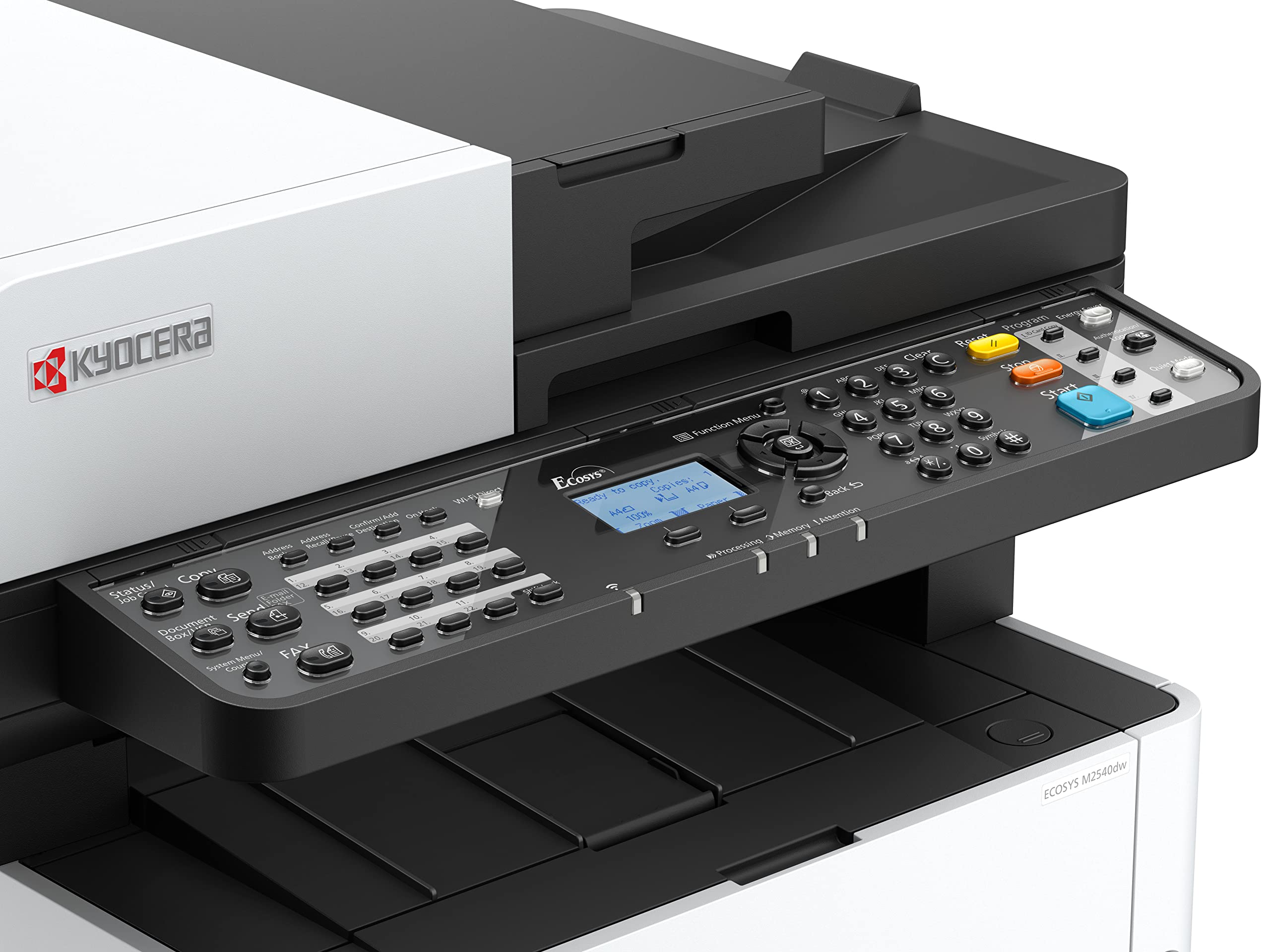 Kyocera ECOSYS M2635dw All-in-One Monochrome Laser Printer (Print/Copy/Scan/Fax), 37ppm, Up to Fine 1200 dpi, Gigabit Ethernet, USB, Wireless & Wi-Fi Direct, Mobile Print, 5 Line LCD w/Hard Key Panel