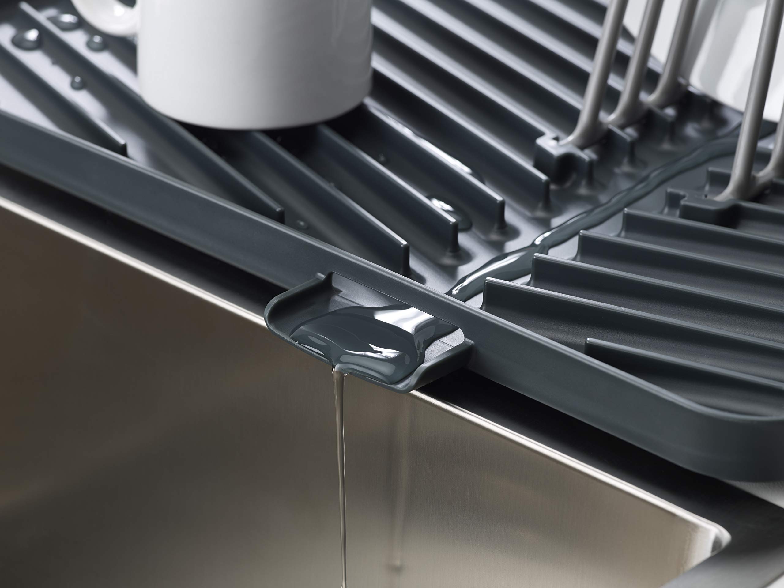 Joseph Joseph - 85139 Joseph Joseph Flip-Up Drain Board with Foldable Dish Rack, One-size, Gray