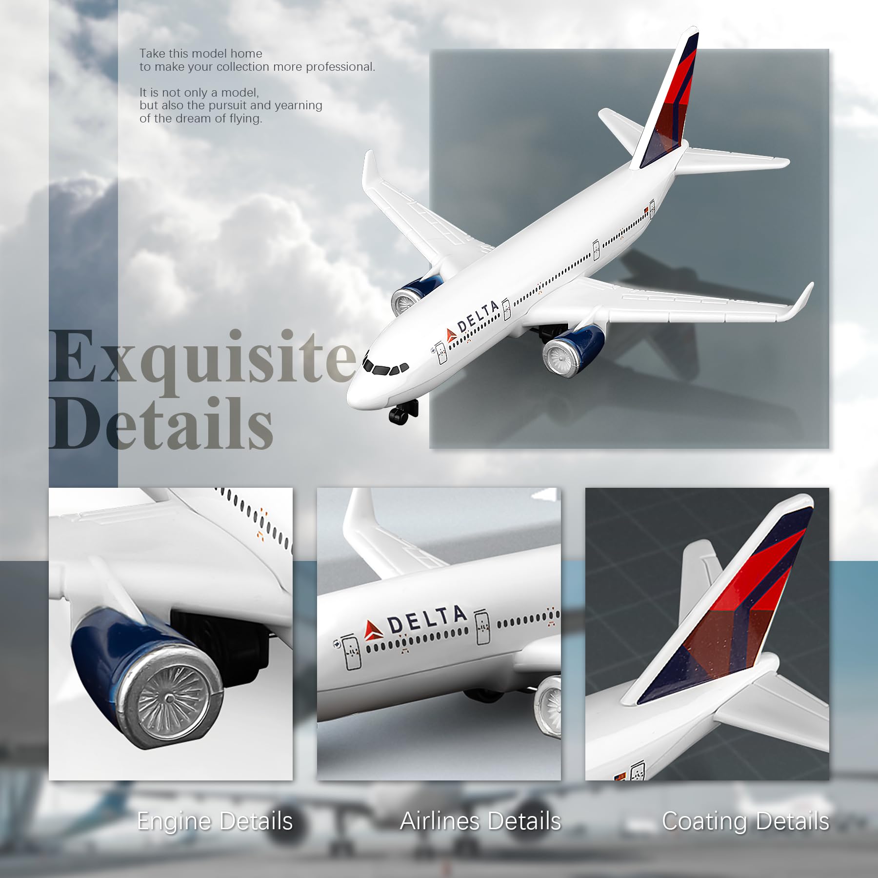 Joylludan Model Planes Delta Model Airplane Toy Plane Aircraft Model for Collection & Gifts