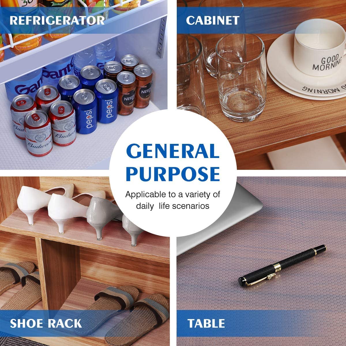 Shelf Liner Kitchen Cabinet Liners: 2 Pack 17 x 79 Inches Non-Adhesive Washable Oil-Proof Non-Slip Drawer Liner for Refrigerator and Shelves Clear Plastic Shelf Paper for Kitchen Cabinets Adhesive
