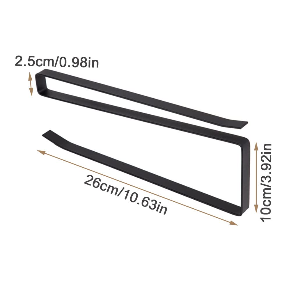 LINFIDITE 2 Pack Paper Towel Holder Hanger Kitchen Paper Towel Racks Under Cabinet Sliding Wall Mount Paper Rolls Rack No Drilling Durable Paper Holder for Kitchen Pantry Bathroom Toilet, Black