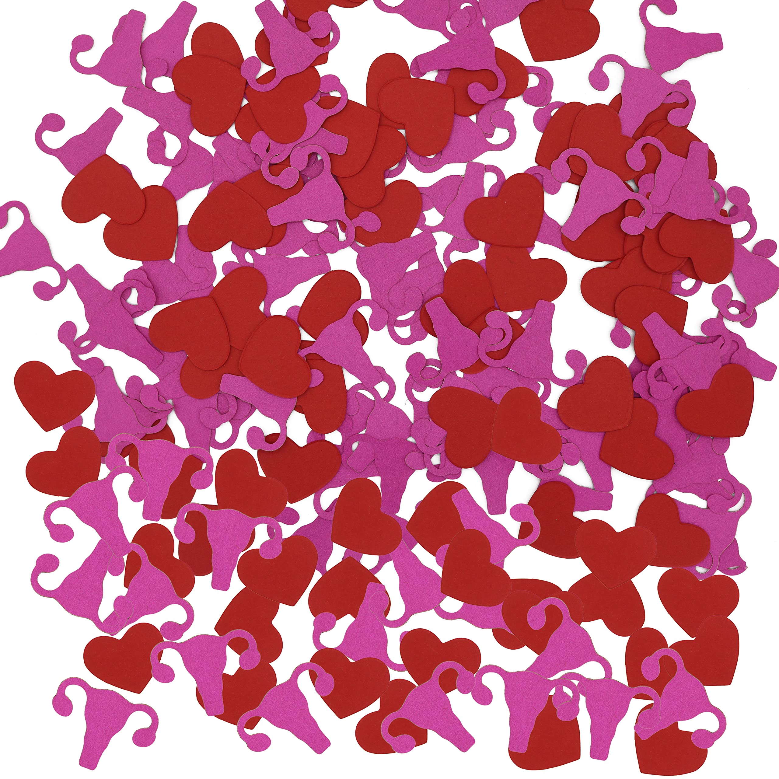 200Pcs Galentines Day Confetti, Galentine’s Day Heart and Uterus Confetti Table Confetti, Galentines Day Party Favor Supplies for Ladies Girls Valentine’s Day Party Decorations Photo Prop