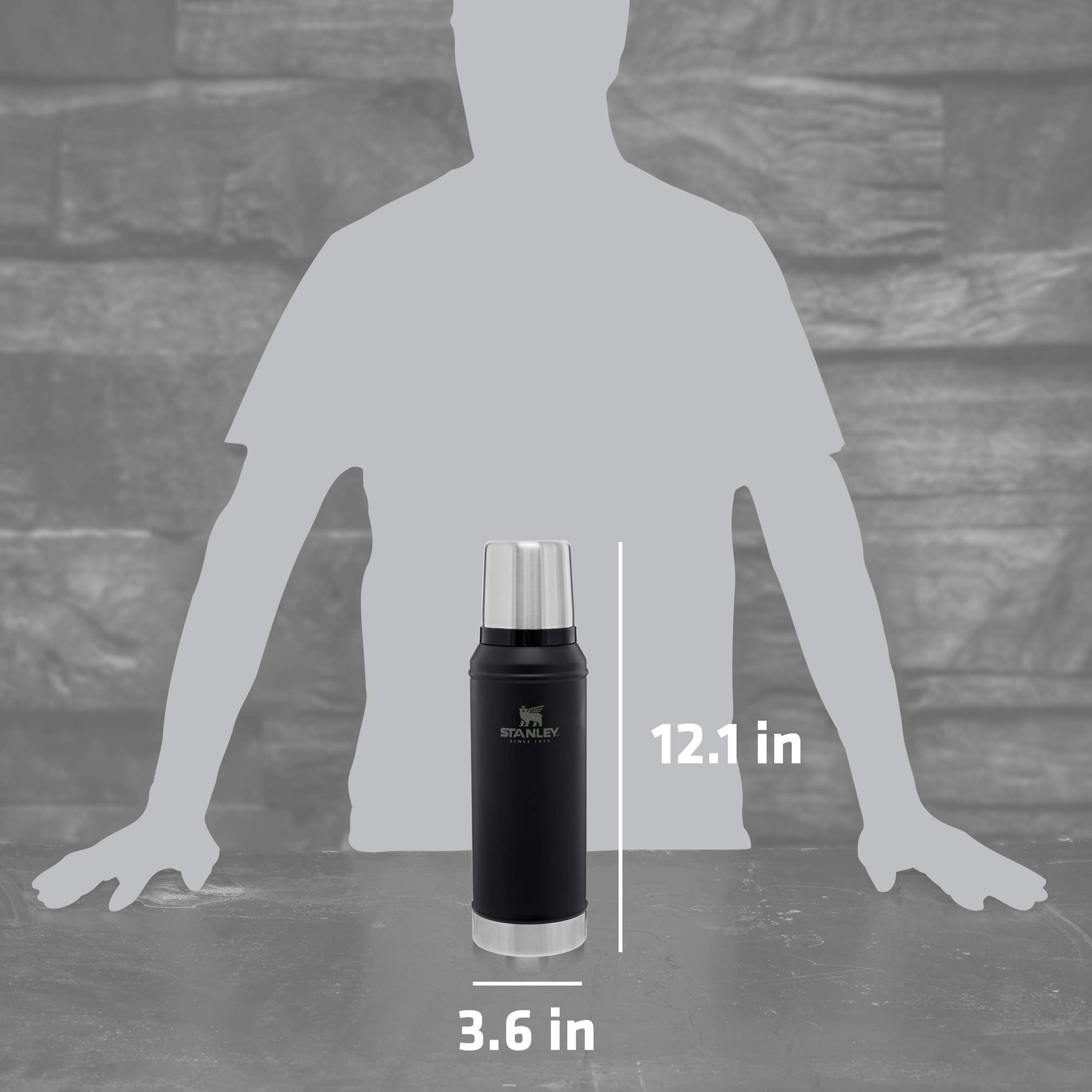 Stanley Classic Vacuum Insulated Wide Mouth Bottle - BPA-Free 18/8 Stainless Steel Thermos for Cold & Hot Beverages – Keeps Liquid Hot or Cold for Up to 24 Hours