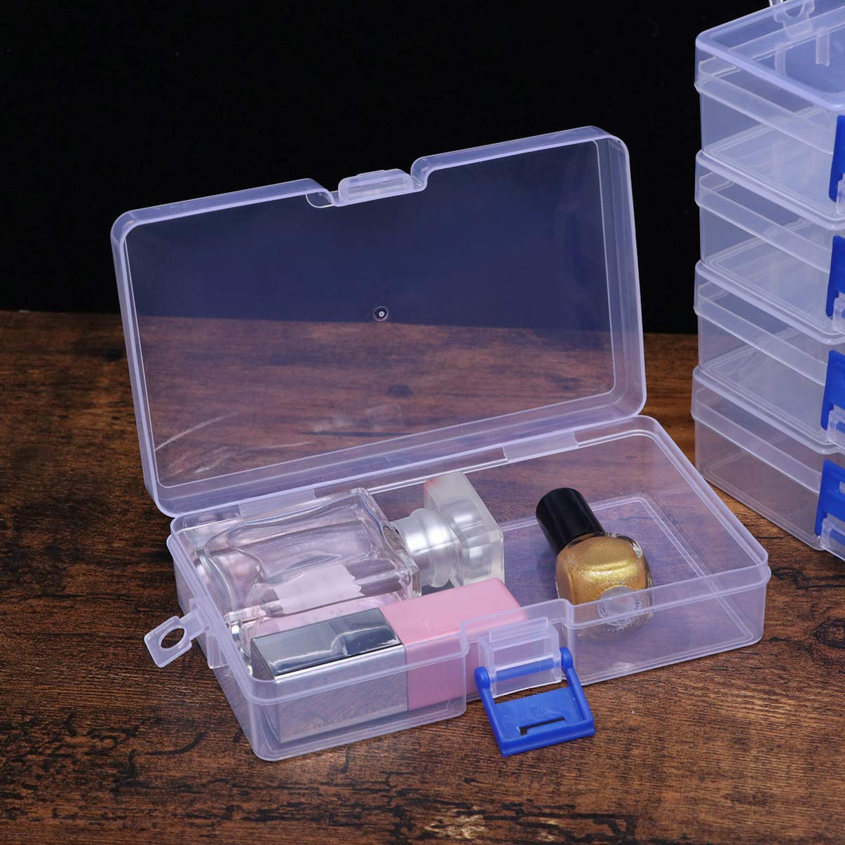 NUOBESTY 10pcs Plastic Storage Box Clear Single Compartment Clear Plastic Jewelry Box Organizer Bead Storage Containers for Small Items Crafts Jewelry Hardware