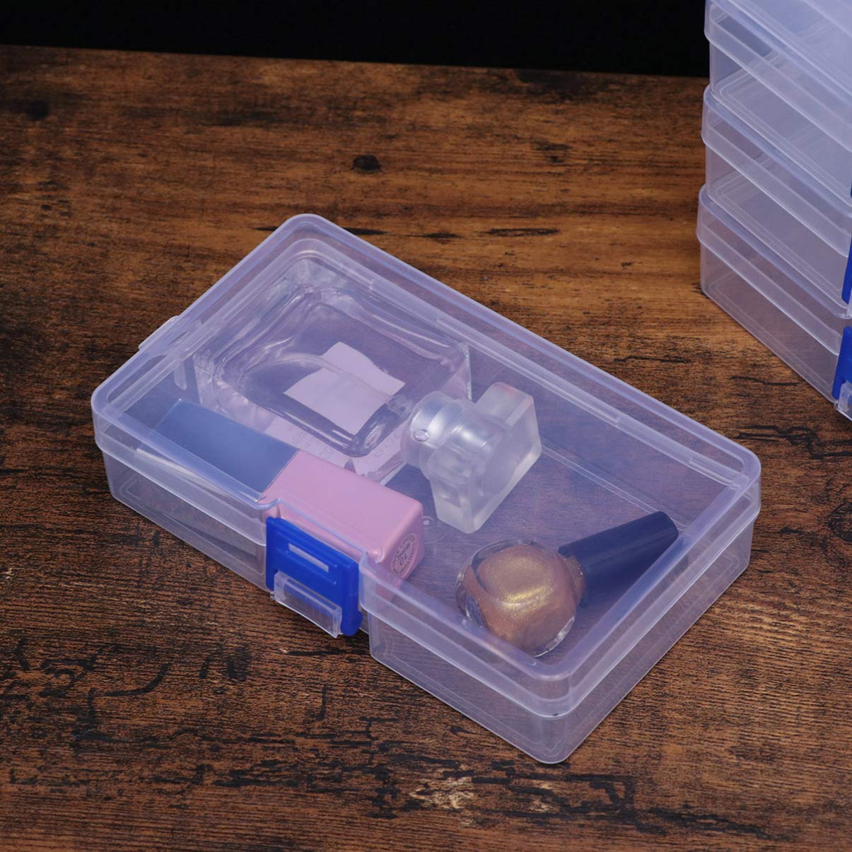 NUOBESTY 10pcs Plastic Storage Box Clear Single Compartment Clear Plastic Jewelry Box Organizer Bead Storage Containers for Small Items Crafts Jewelry Hardware