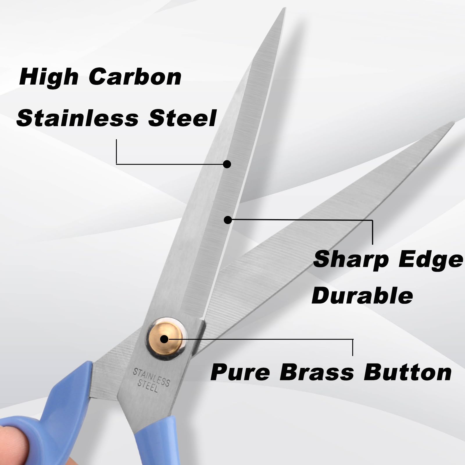 ATO-DJCX Fabric Sewing Scissors All Purpose Tailor Scissors Heavy Duty, 9" Stainless Steel Ultra Sharp Blade Scissors for Office Craft,Comfort-Grip Handles,with Protective Cover Pink