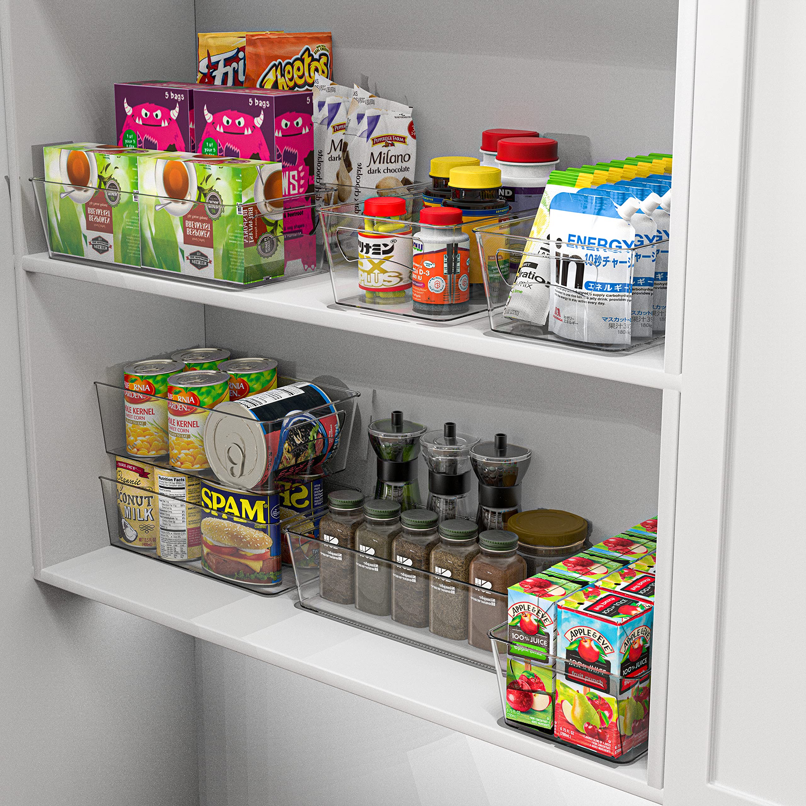 SimpleHouseware Freezer Organizer Storage Bins, Clear, Set of 8