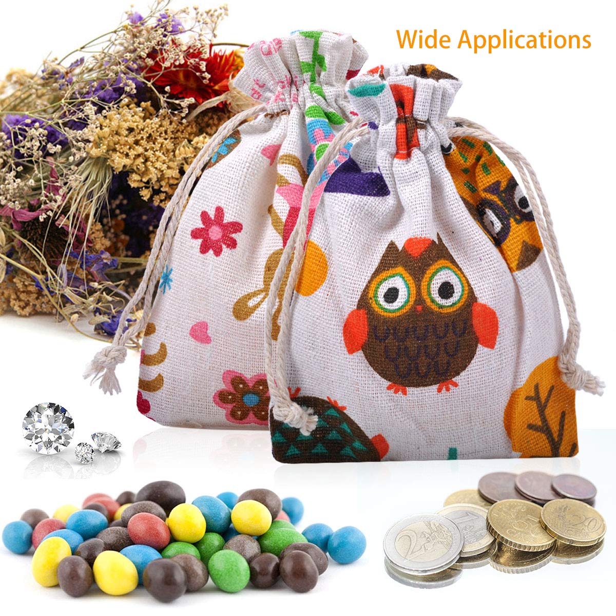 eZAKKA Empty Sachet Gift Bags Burlap Bags Storage Linen Bag Pouch with Drawstring for Wedding Party Shower Birthday Christmas DIY Craft, 28 Pieces