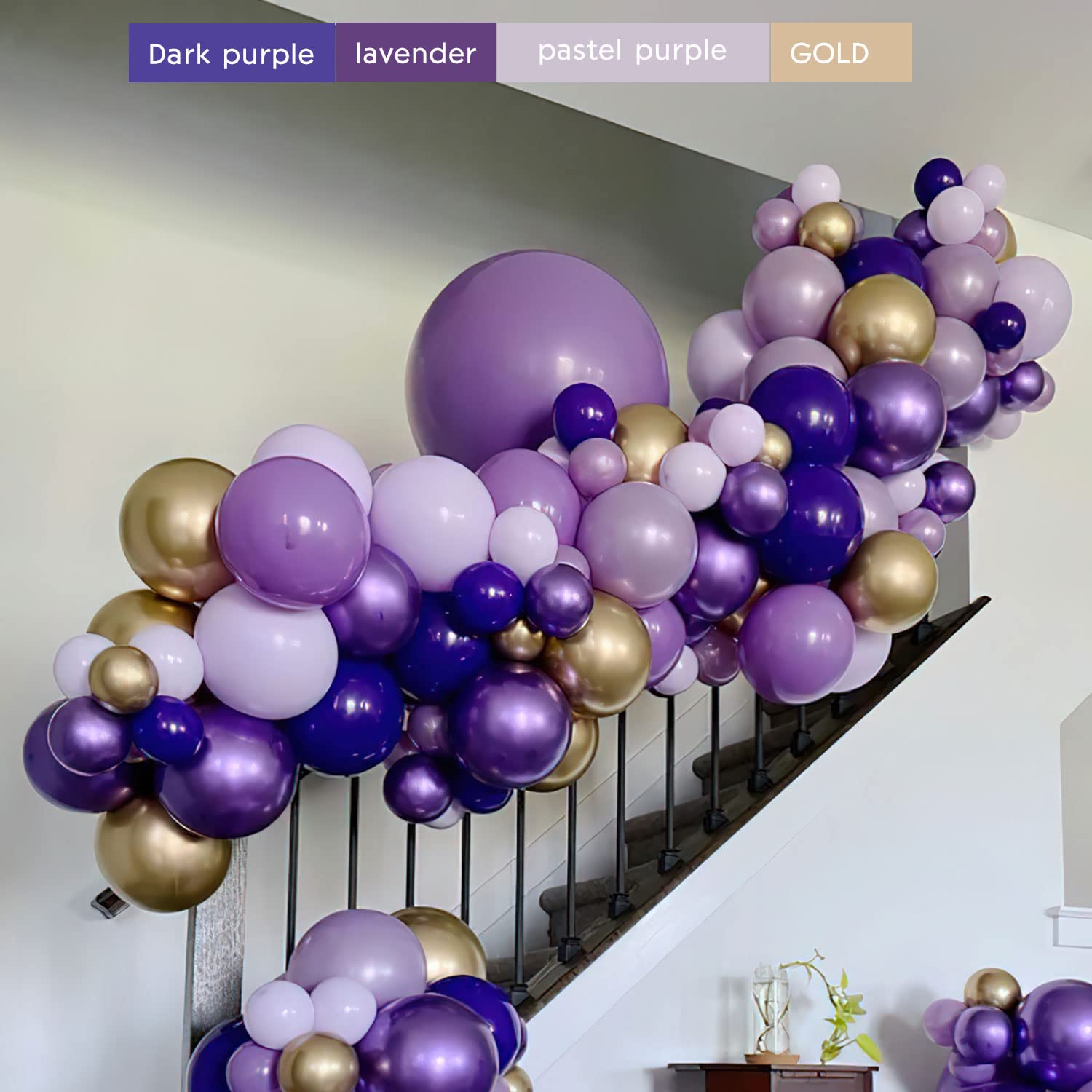 Dark Purple Balloons different sizes 100 Pack 12+10+5 inch Deep Hot Purple Balloon for Wedding Birthday Baby Shower Birthday Party Halloween Decorations