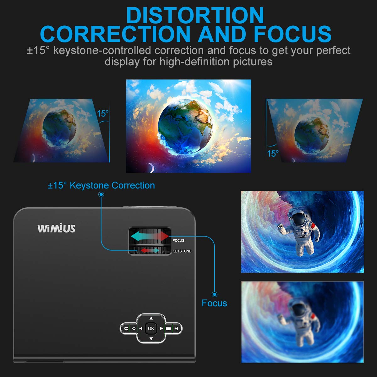 Mini Projector Native 720P Full HD, Portable Video Projector Outdoor Movie Projector, LED Home Theater Projector 1080P and 300" Supported, Compatible with PS4, PC, VGA, TV Stick, HDMI, AV and USB