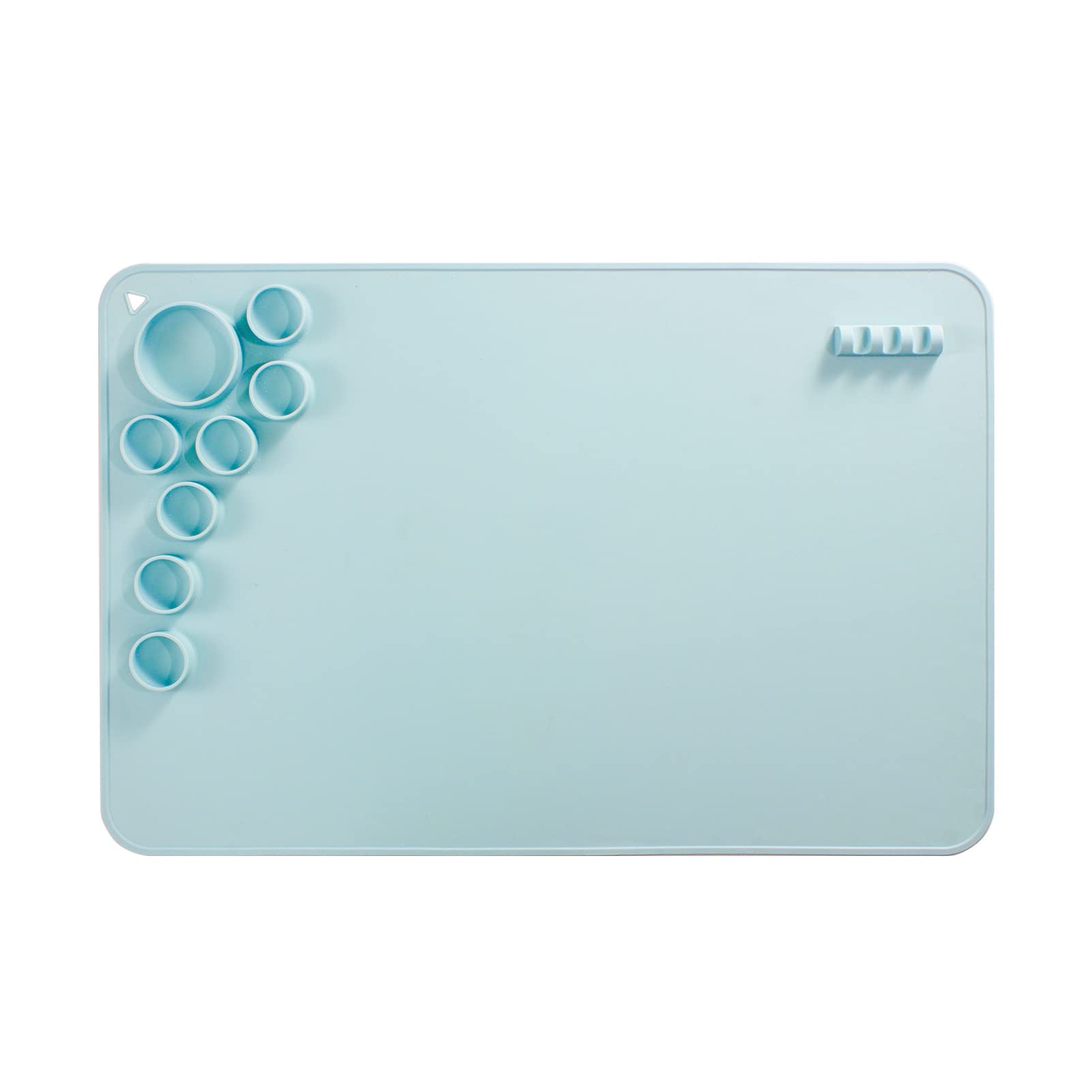 Silicone Craft Mat, 23.62'' x 15.75'' Large Silicone Mat with Compartments Non-Slip Craft Mat for Art Painting, Resin Casting and Jewelry Making (Blue)
