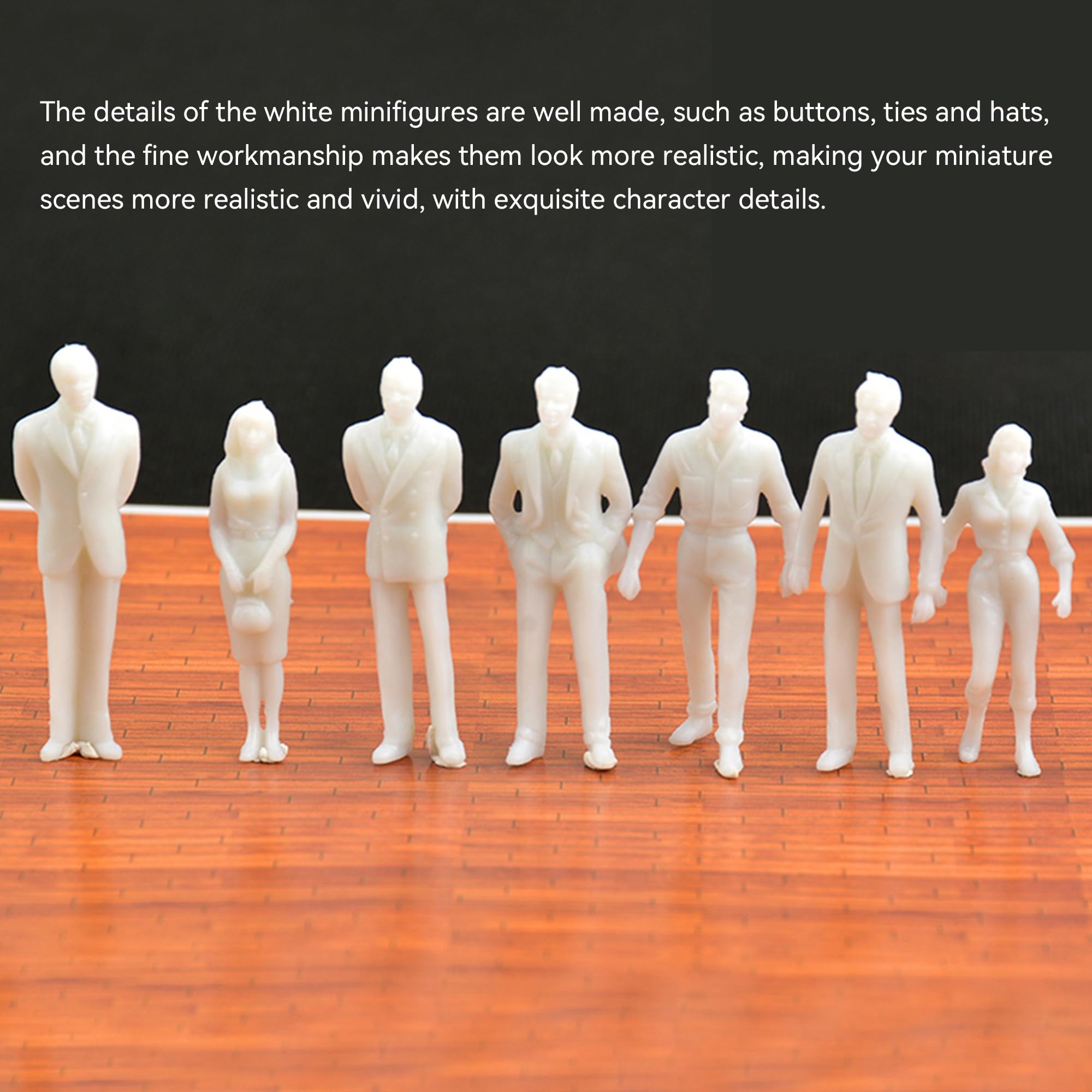 BQLZR White Model Train People Figure Passengers 1:200 Scale Pack of 100