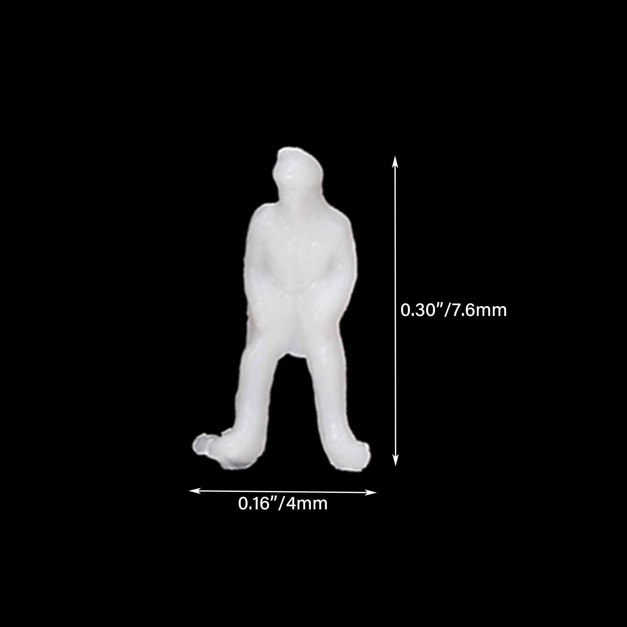 BQLZR White Model Train People Figure Passengers 1:200 Scale Pack of 100