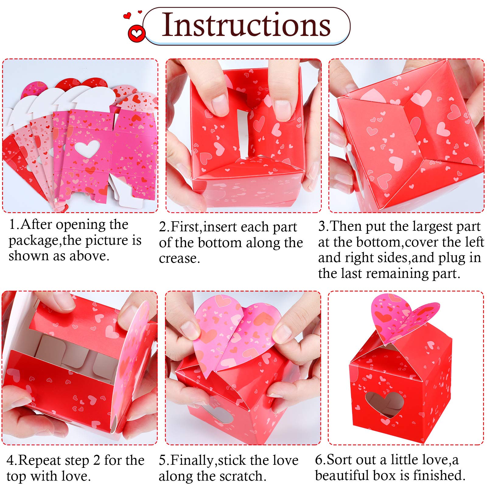 Small Valentines Boxes Valentines Hearts Box Valentine's Day Paper Wrapping Box with Heart Bow for Wedding Baby Shower Party Supplies, 3 Colors (9)