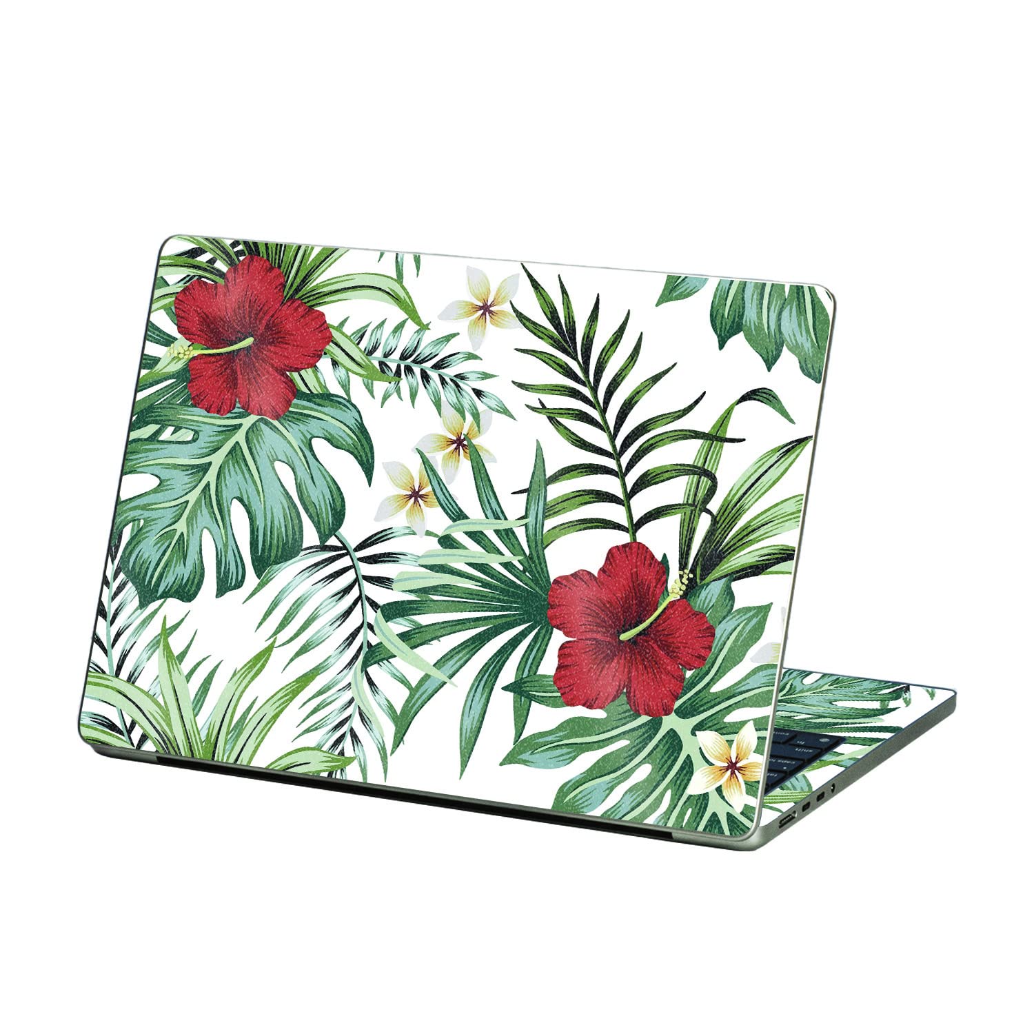 MightySkins Glossy Glitter Skin Compatible With Apple MacBook Air 13.6” M2 (2022) - Tropical Hibiscus | Protective Durable High-Gloss Glitter Finish | Easy to Apply and Change Styles | Made in The USA