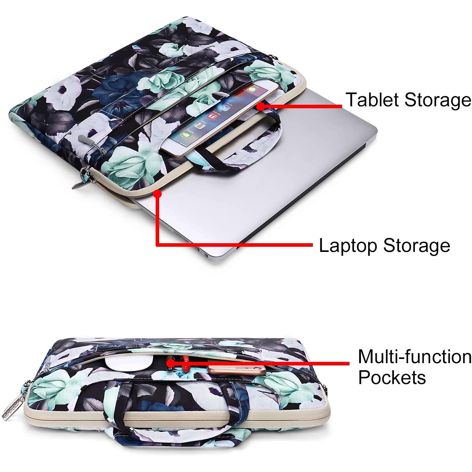 MOSISO Laptop Shoulder Bag Compatible with MacBook Air/Pro,13-13.3 inch Notebook,Compatible with MacBook Pro 14 inch 2023-2021 A2779 M2 A2442 M1, Succulent Briefcase Sleeve Case with Belt