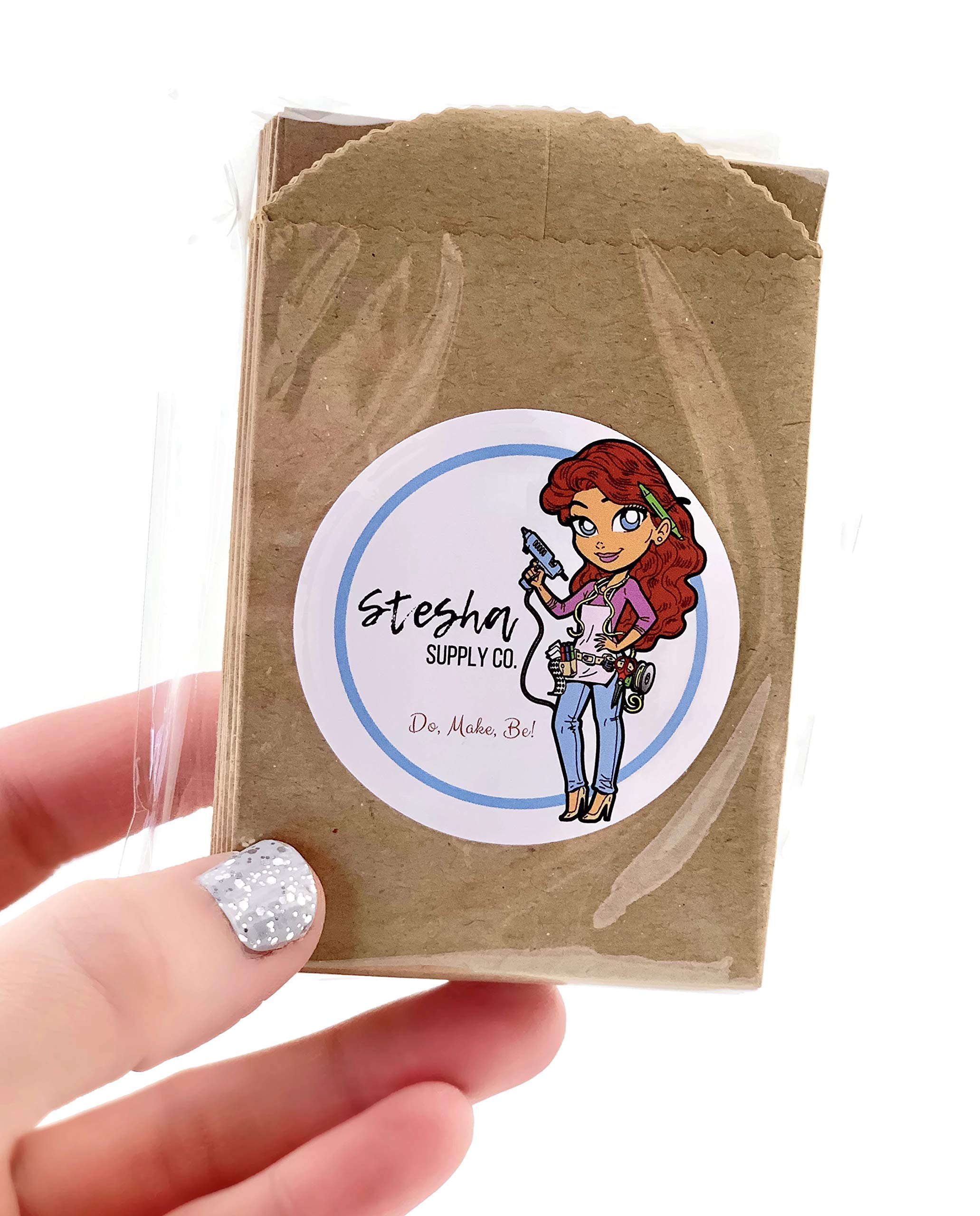 50 Mini Kraft Paper Bags - 4" x 2.5" DIY Craft Supplies Cutlery Bag Party Favor